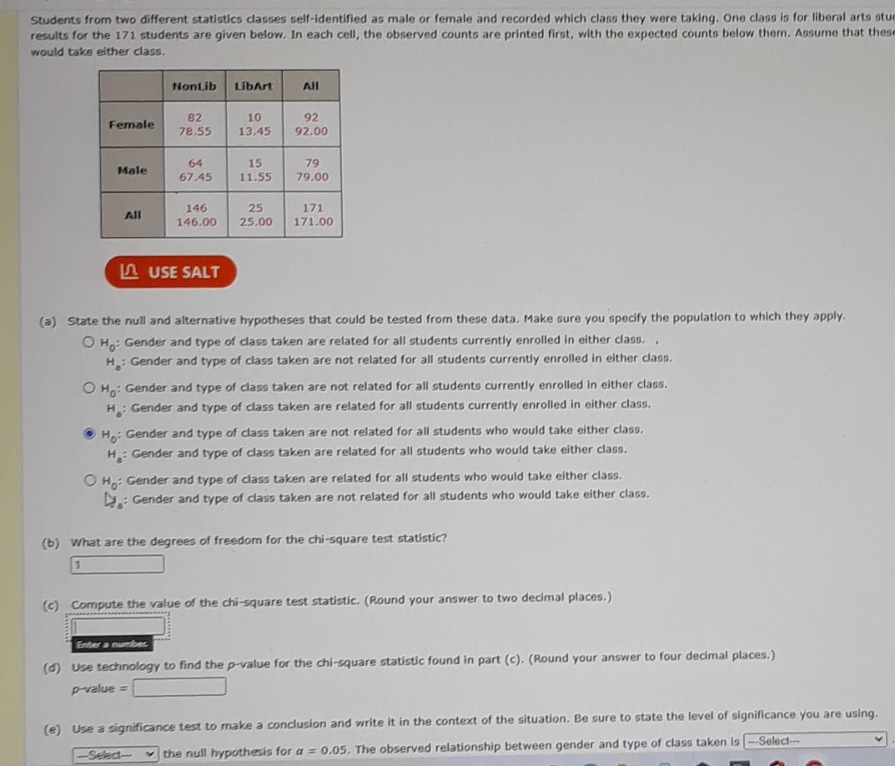 Solved Students from two different statistics dasses | Chegg.com