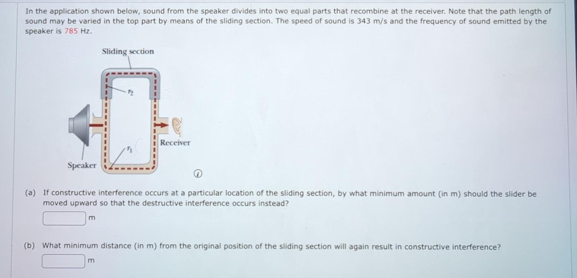 Solved In the application shown below, sound from the | Chegg.com