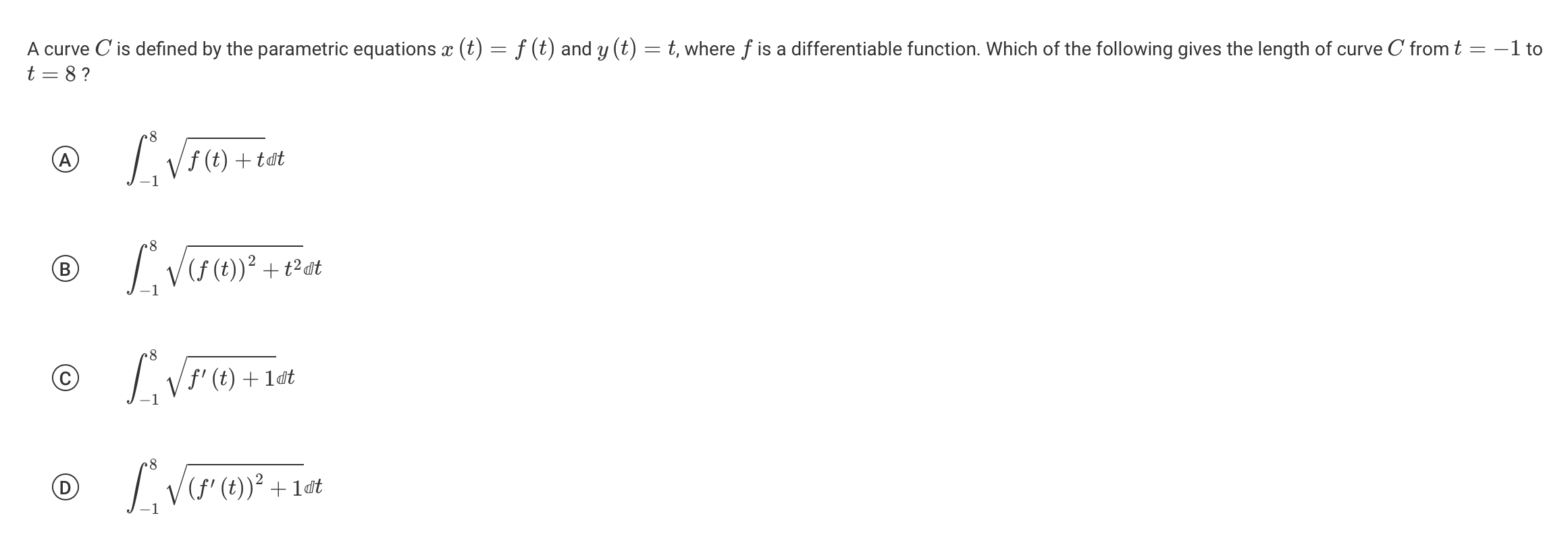 Solved A curve C ﻿is defined by the parametric equations | Chegg.com