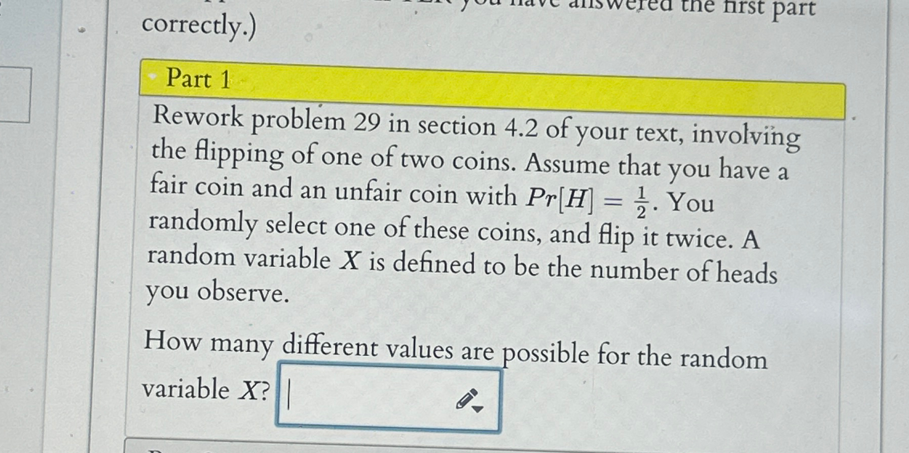Solved Part 1Rework problem 29 ﻿in section 4.2 ﻿of your | Chegg.com