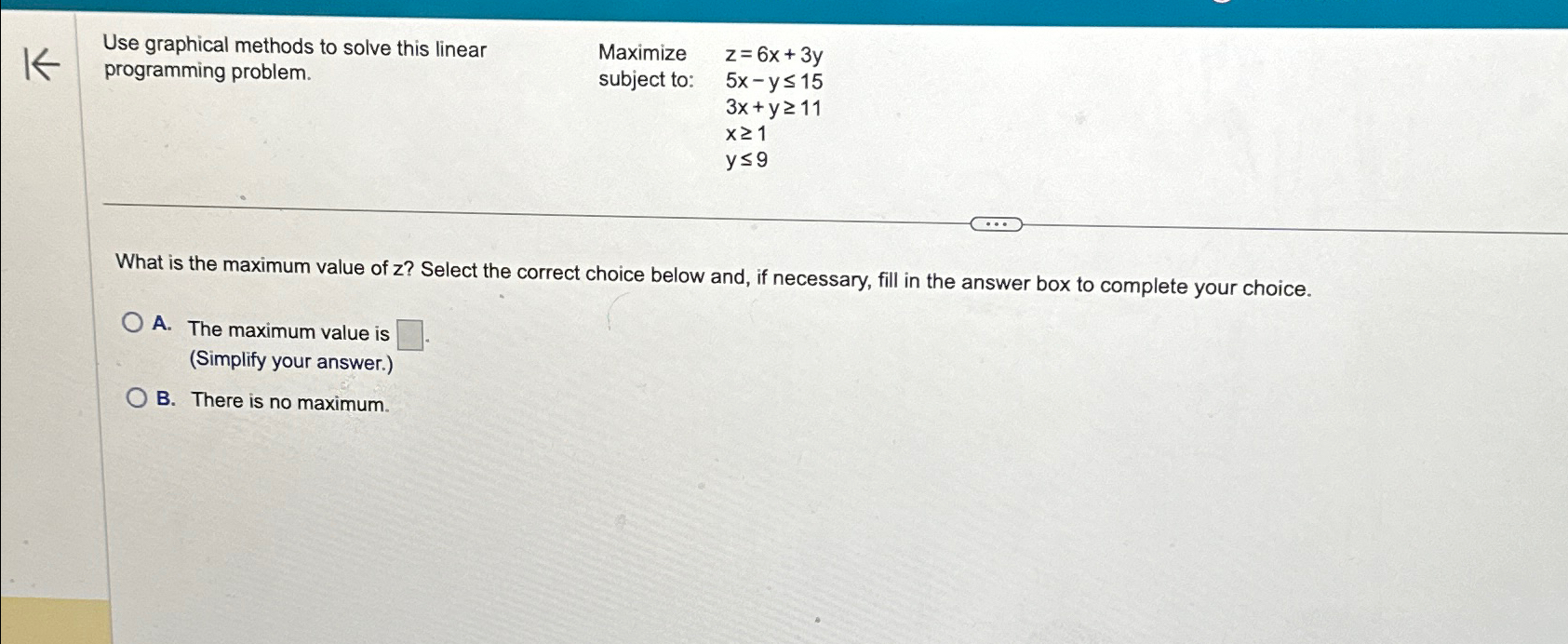 Solved Use graphical methods to solve this linear | Chegg.com