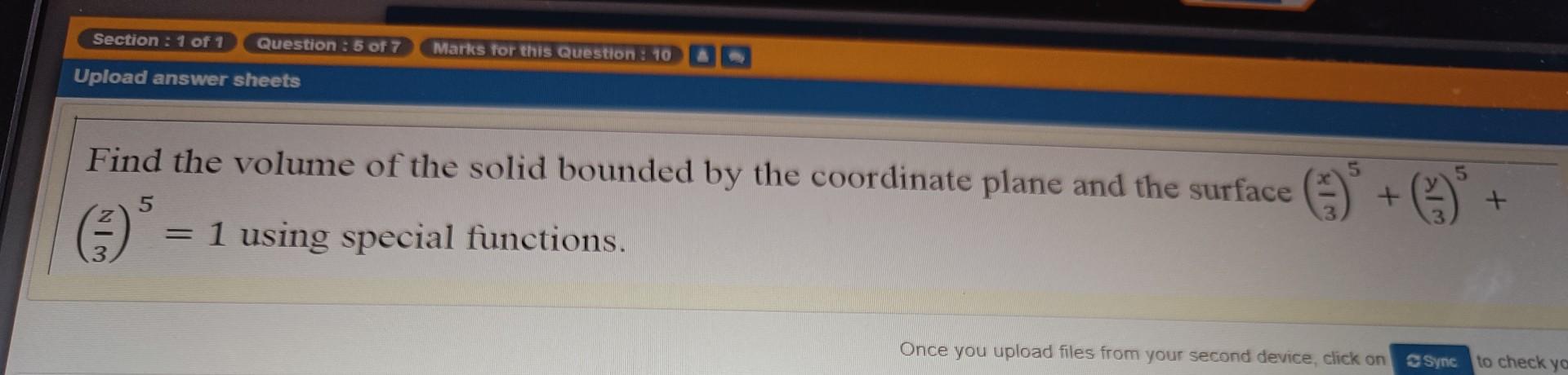 Solved Section 1 Of 1 Question 5 Of 7 Marks For This