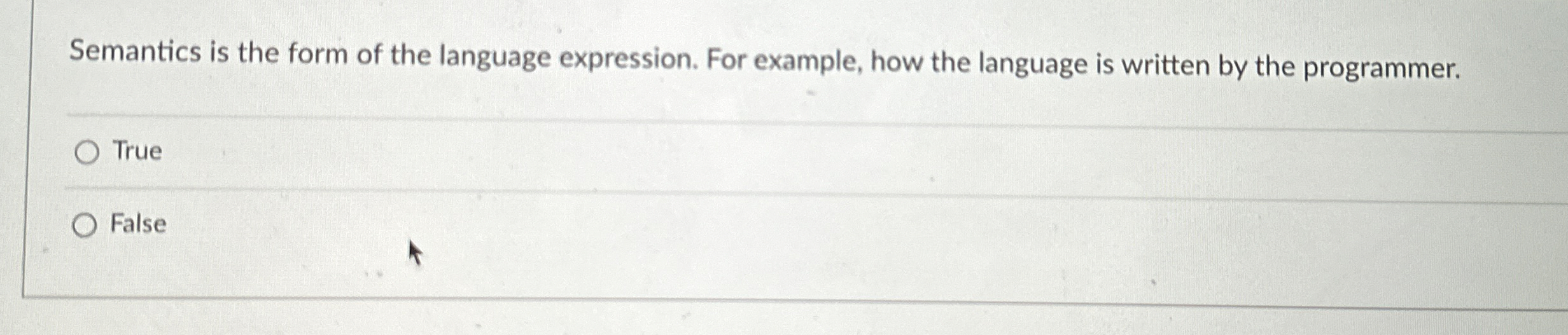 Solved Semantics is the form of the language expression. For | Chegg.com