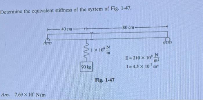 Solved Determine the equivalent stiffness of the system of | Chegg.com