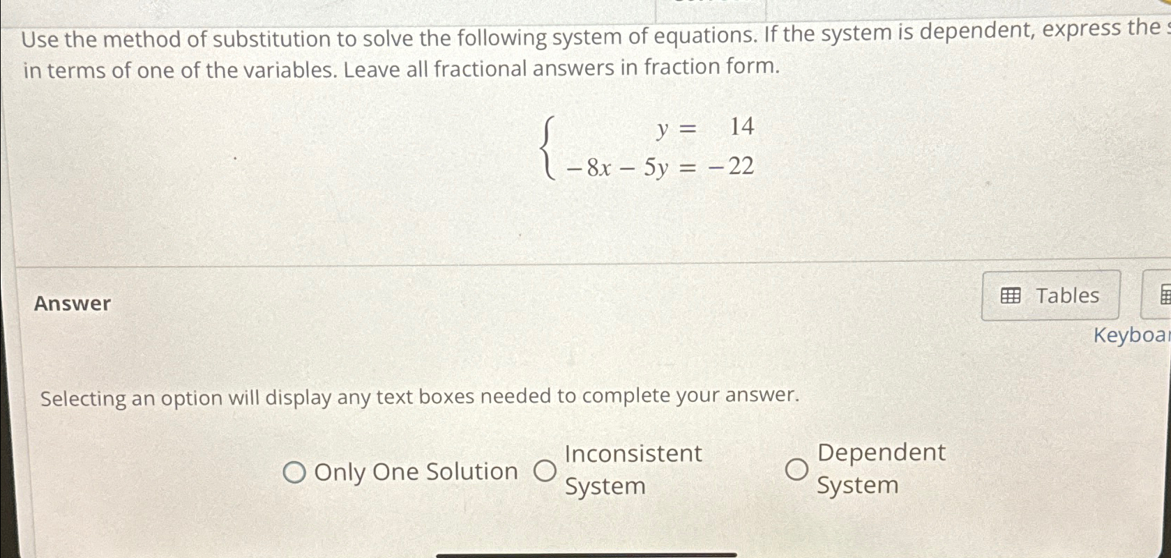 Solved Use the method of substitution to solve the following | Chegg.com