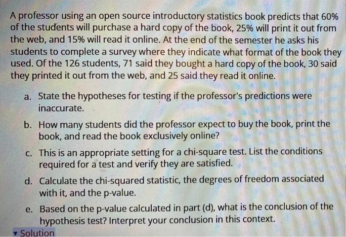 Solved A professor using an open source introductory | Chegg.com