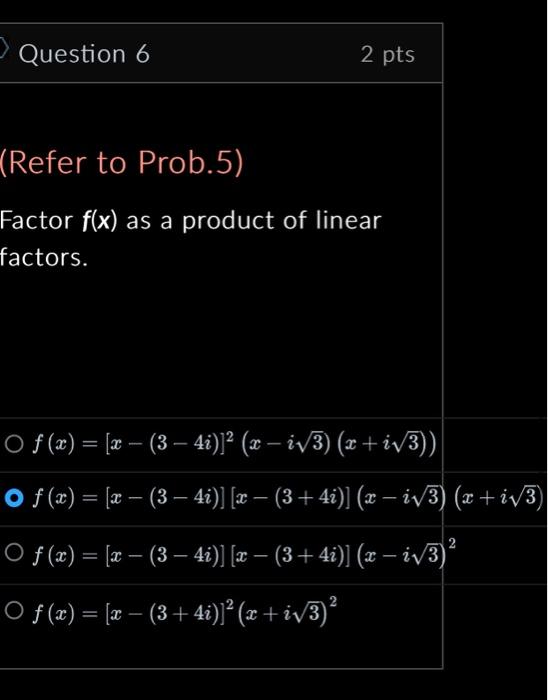 Solved Factor f(x) as a product of linear factors. | Chegg.com