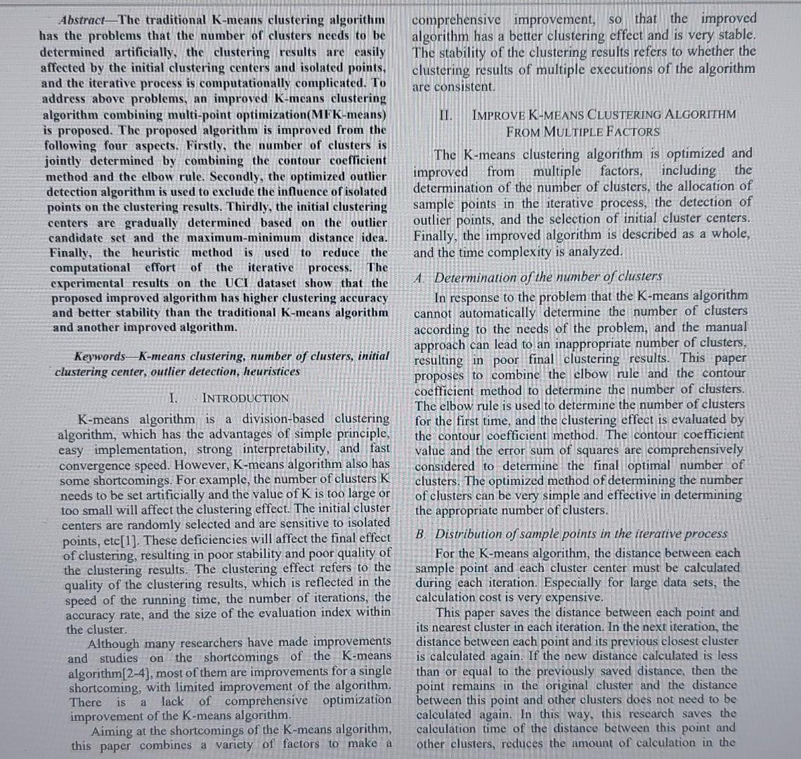 Solved after reading the abstract and introduction part | Chegg.com