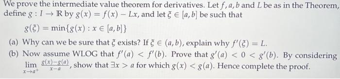 Solved We prove the intermediate value theorem for | Chegg.com
