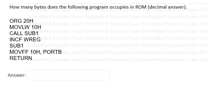 Solved How many bytes does the following program occupies in | Chegg.com