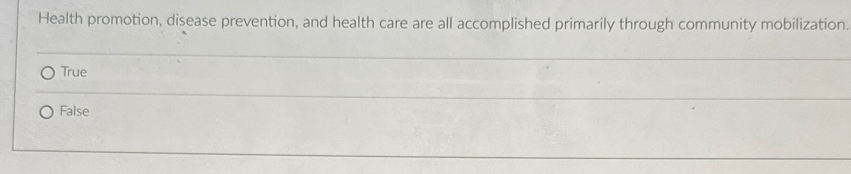 Solved Health promotion, disease prevention, and health care | Chegg.com