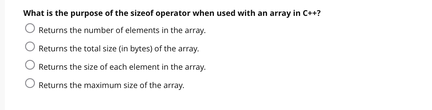 Solved What is the purpose of the sizeof operator when used | Chegg.com
