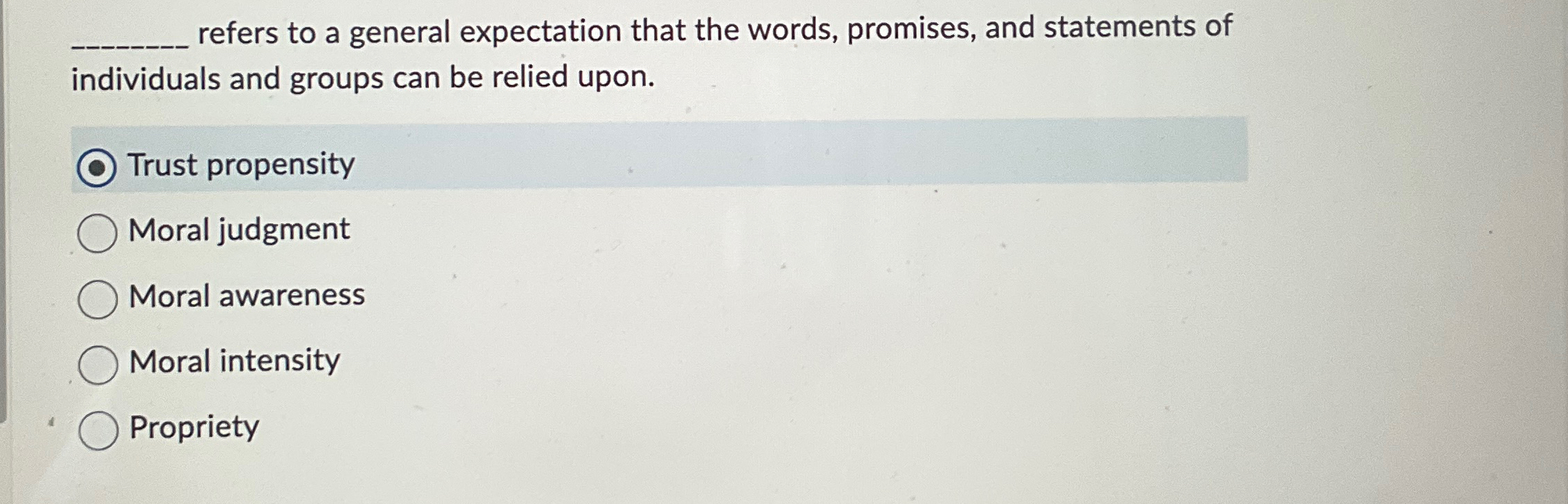 Solved refers to a general expectation that the words, | Chegg.com