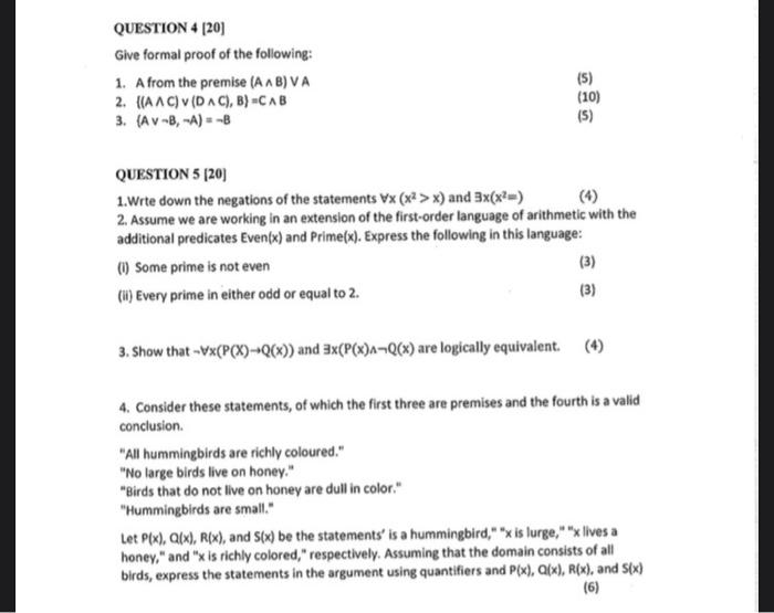 Solved Give formal proof of the following: 1. A from the | Chegg.com