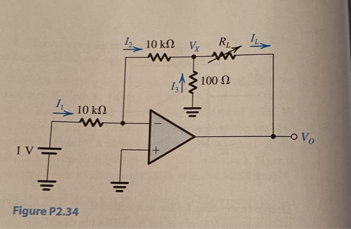 Solved 2.34 The circuit in Fig. P2.34 utilizes an ideal op | Chegg.com