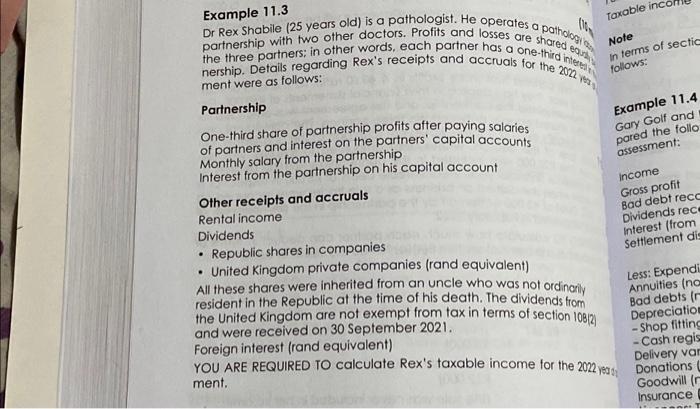 Solved Example 11.3 pathology Dr Rex Shabile (25 years old) | Chegg.com