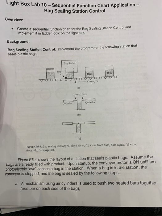 Light Box Lab 10 - Sequential Function Chart | Chegg.com