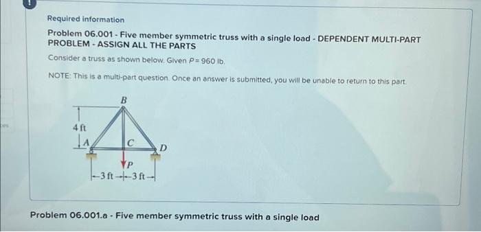 Solved ces Required information Problem 06.001 - Five member | Chegg.com