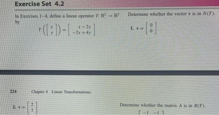 Solved In Exercises 1-4, define a linear operator T:R2→R2 | Chegg.com