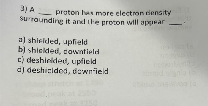 Solved 3) A proton has more electron density surrounding it | Chegg.com