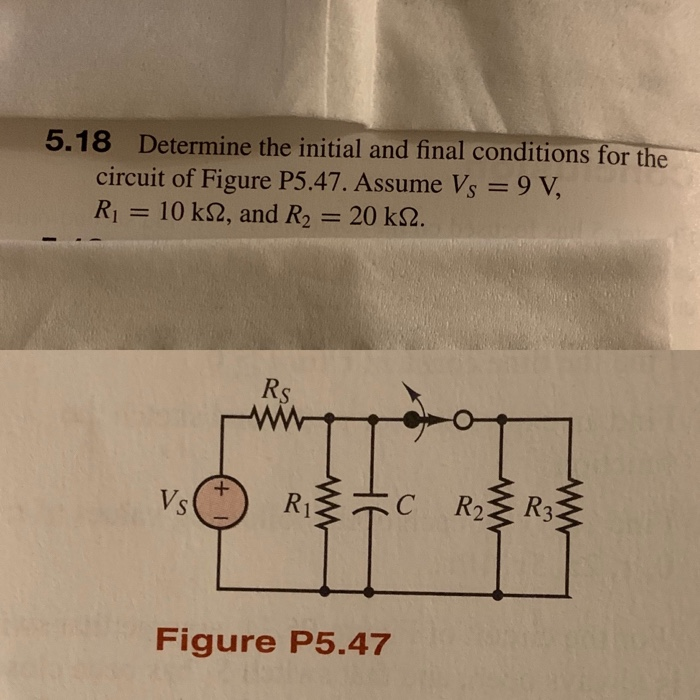 Solved 5.13 Determine the initial and final conditions for | Chegg.com