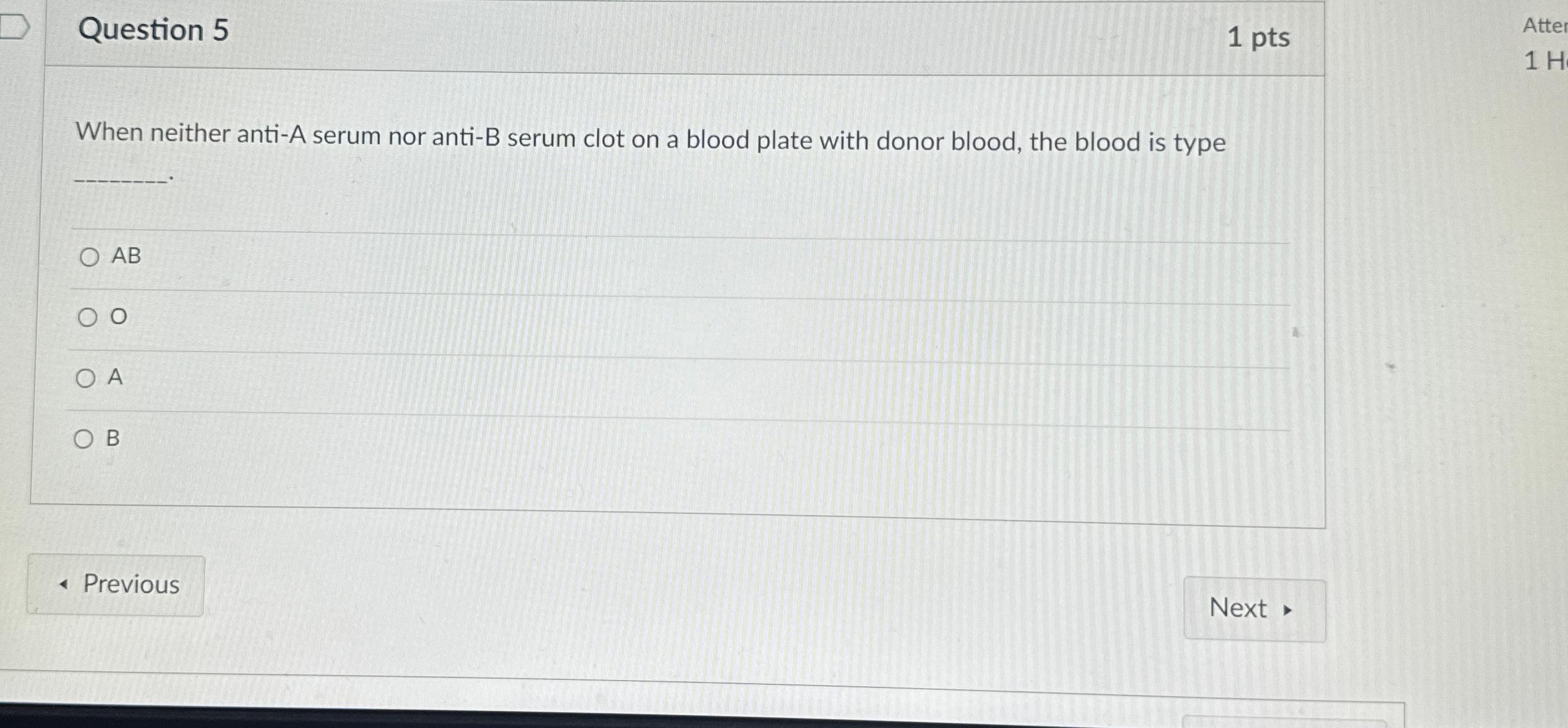 Solved Question 51 ﻿ptsWhen neither anti-A serum nor anti-B | Chegg.com