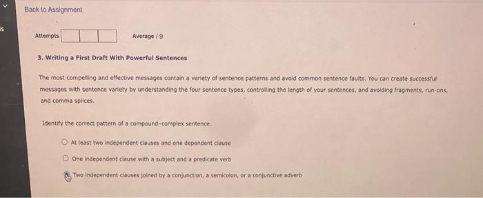 3. Writing a First Draft With Powerful Sentences The | Chegg.com