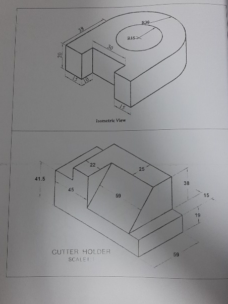 IDraw the three geometric projections on paper, top, | Chegg.com