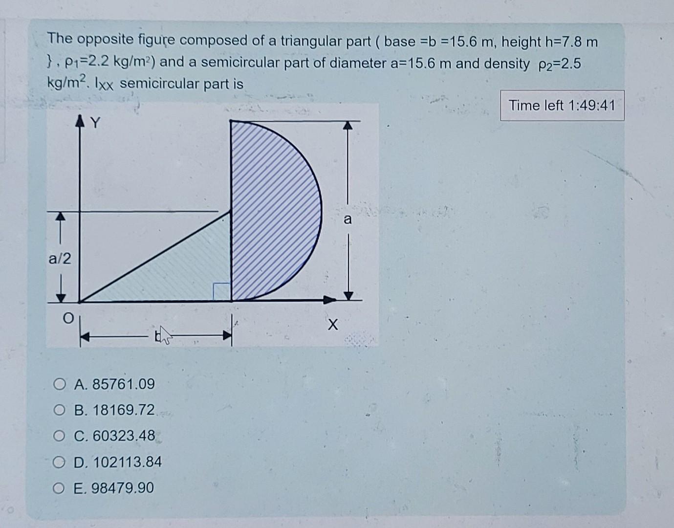 Solved The opposite figure composed of a triangular part ( | Chegg.com