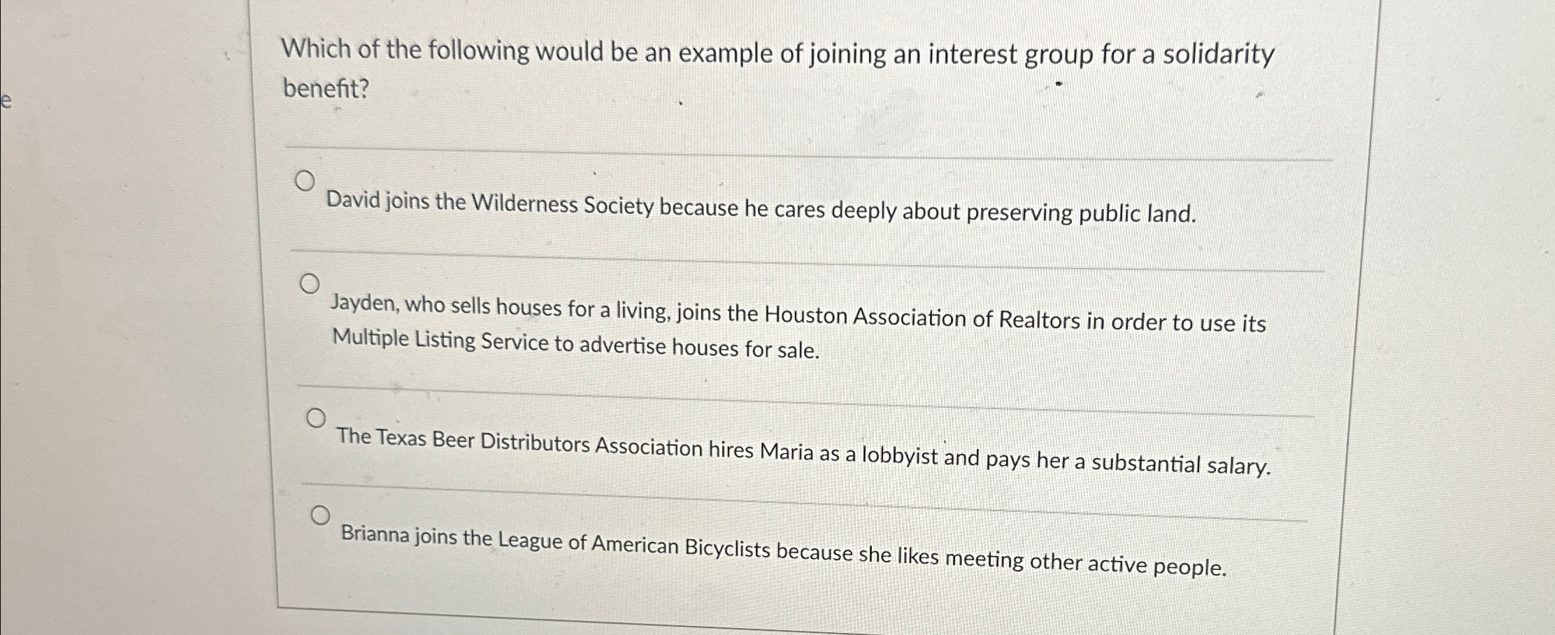 Solved Which of the following would be an example of joining | Chegg.com