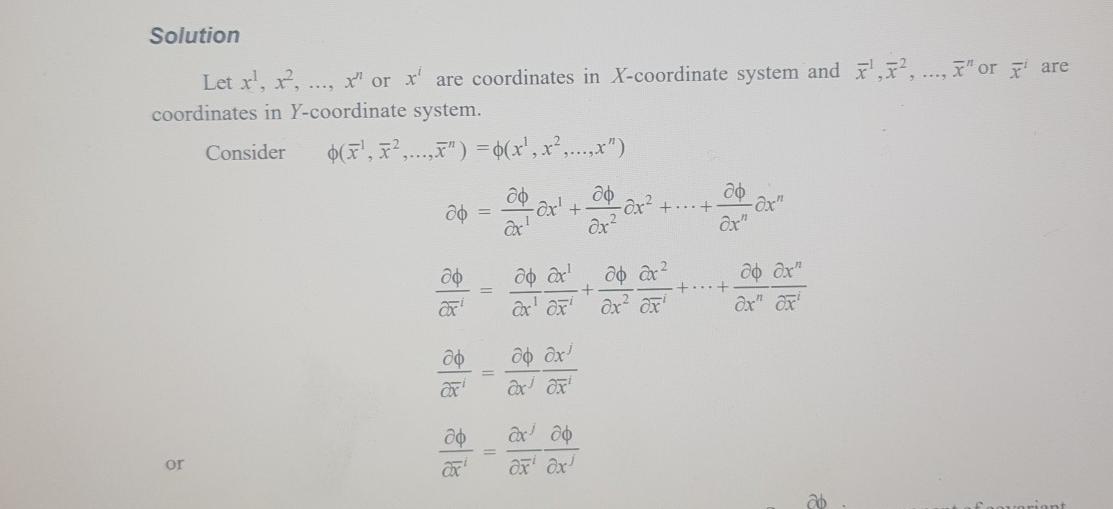 Solved EXAMPLE 2 Show that is a covariant vector where is a | Chegg.com