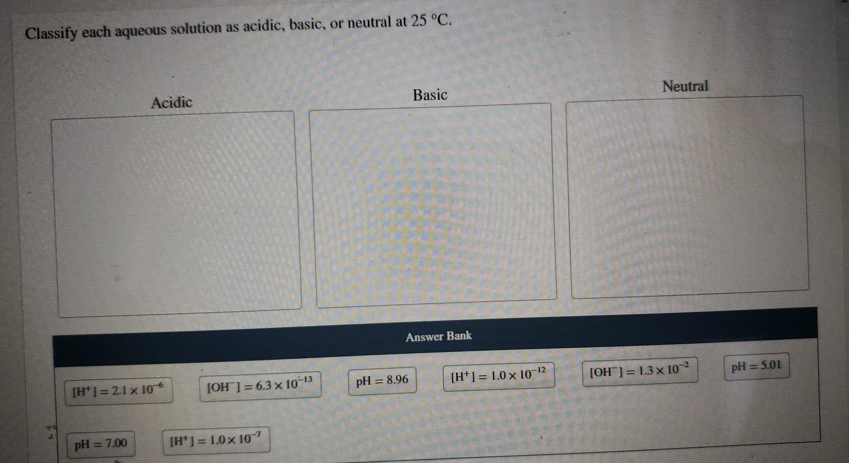 Solved Classify each aqueous solution as acidic, basic, or | Chegg.com