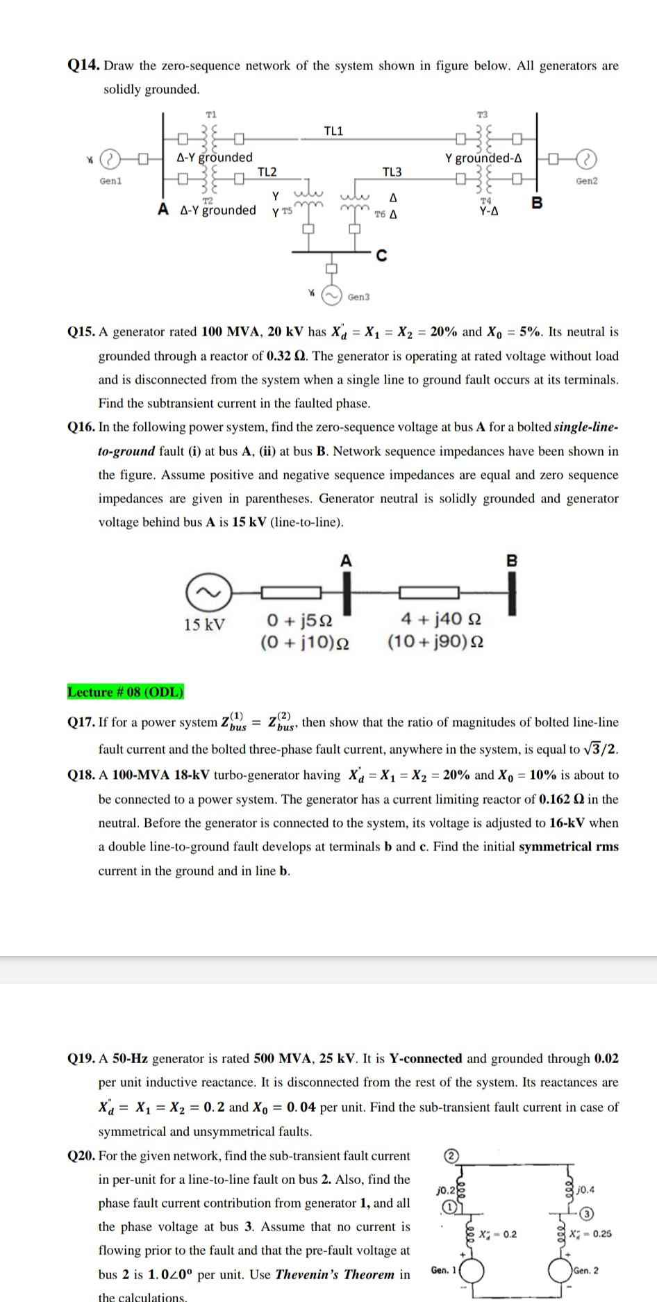 Solved 09. Three unbalanced line-neutral voltages (with | Chegg.com