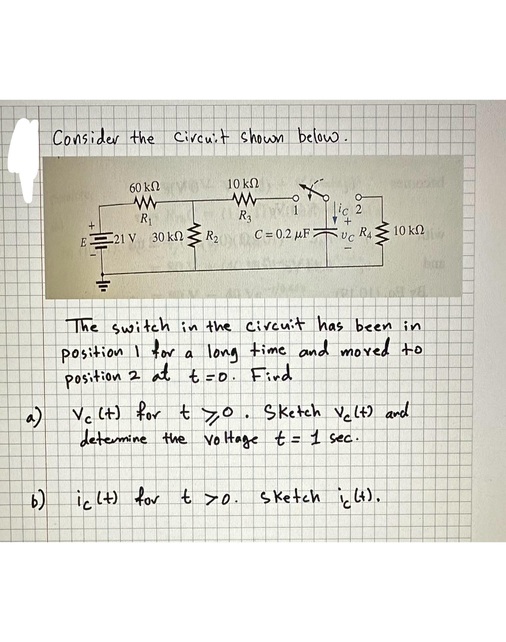 Solved Consider the circuit shown below.The switch in the | Chegg.com