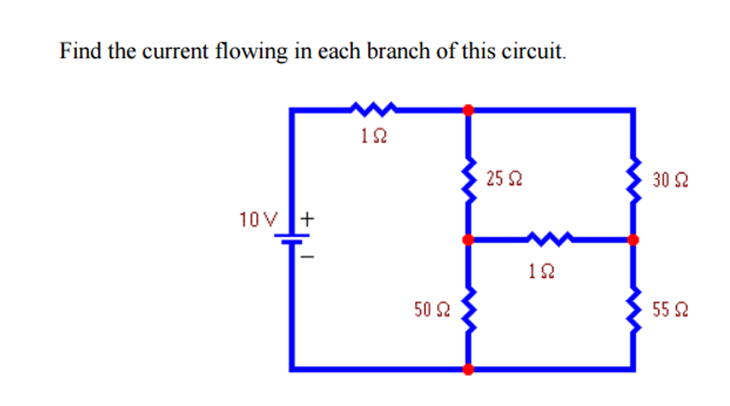 Solved Find the current flowing in each branch of this | Chegg.com