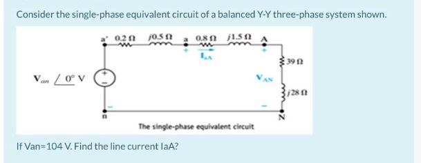 Solved Consider the single-phase equivalent circuit of a | Chegg.com