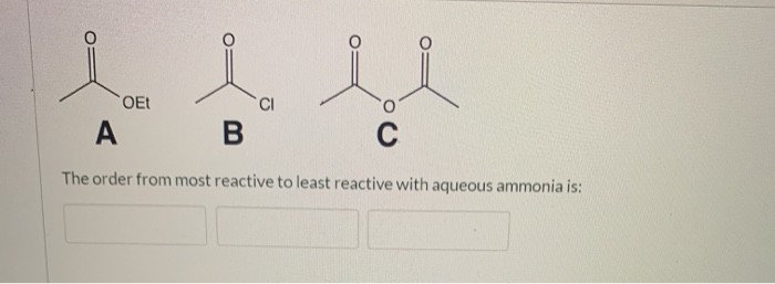 Solved OET The order from most reactive to least reactive | Chegg.com