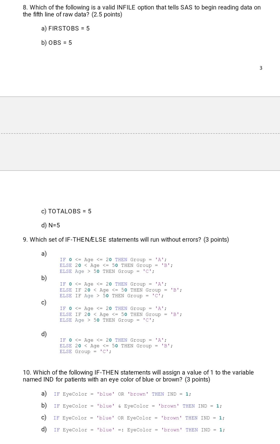 Solved 1. Which SAS statement enables you to refer to an | Chegg.com