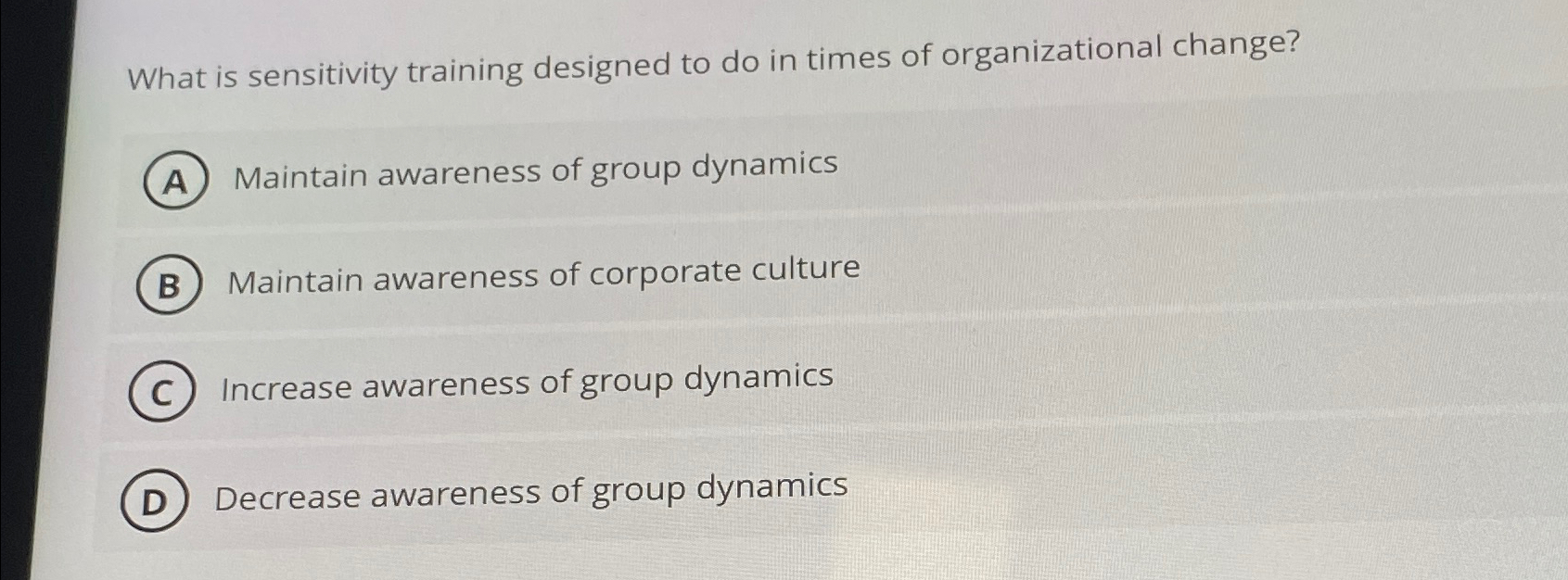 Solved What is sensitivity training designed to do in times | Chegg.com