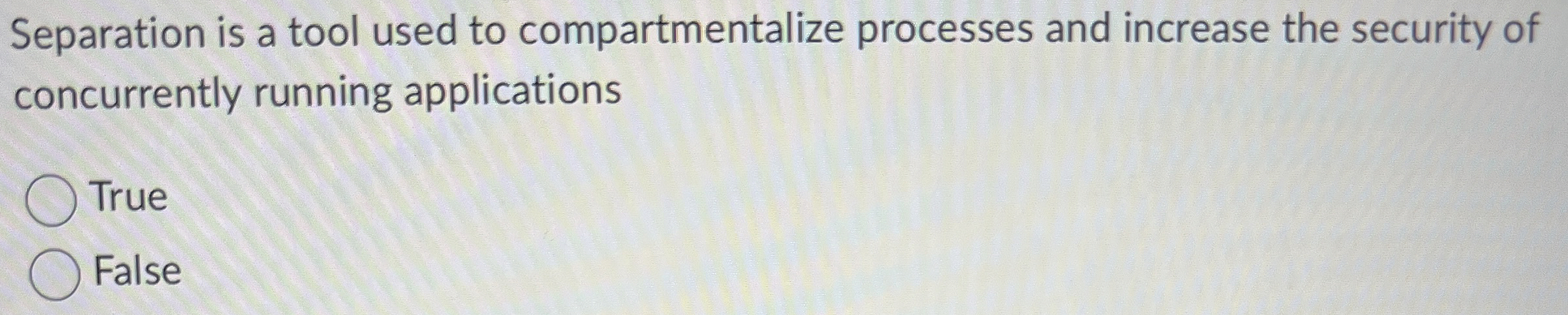 Solved Separation is a tool used to compartmentalize | Chegg.com