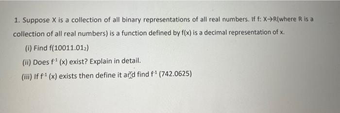 Solved 1. Suppose X is a collection of all binary | Chegg.com