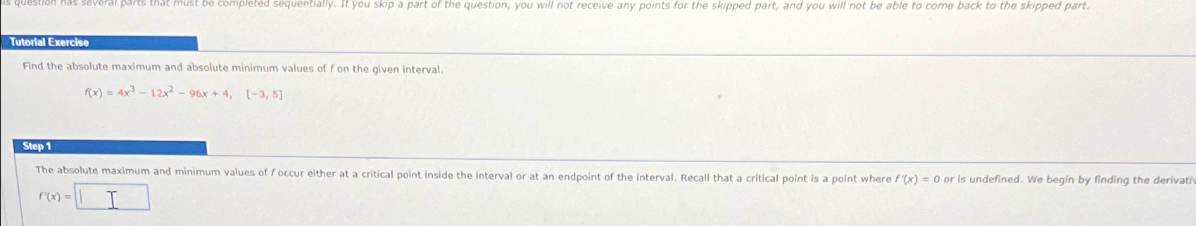 Solved Tutorial ExerciseFind the absolute maximum and | Chegg.com