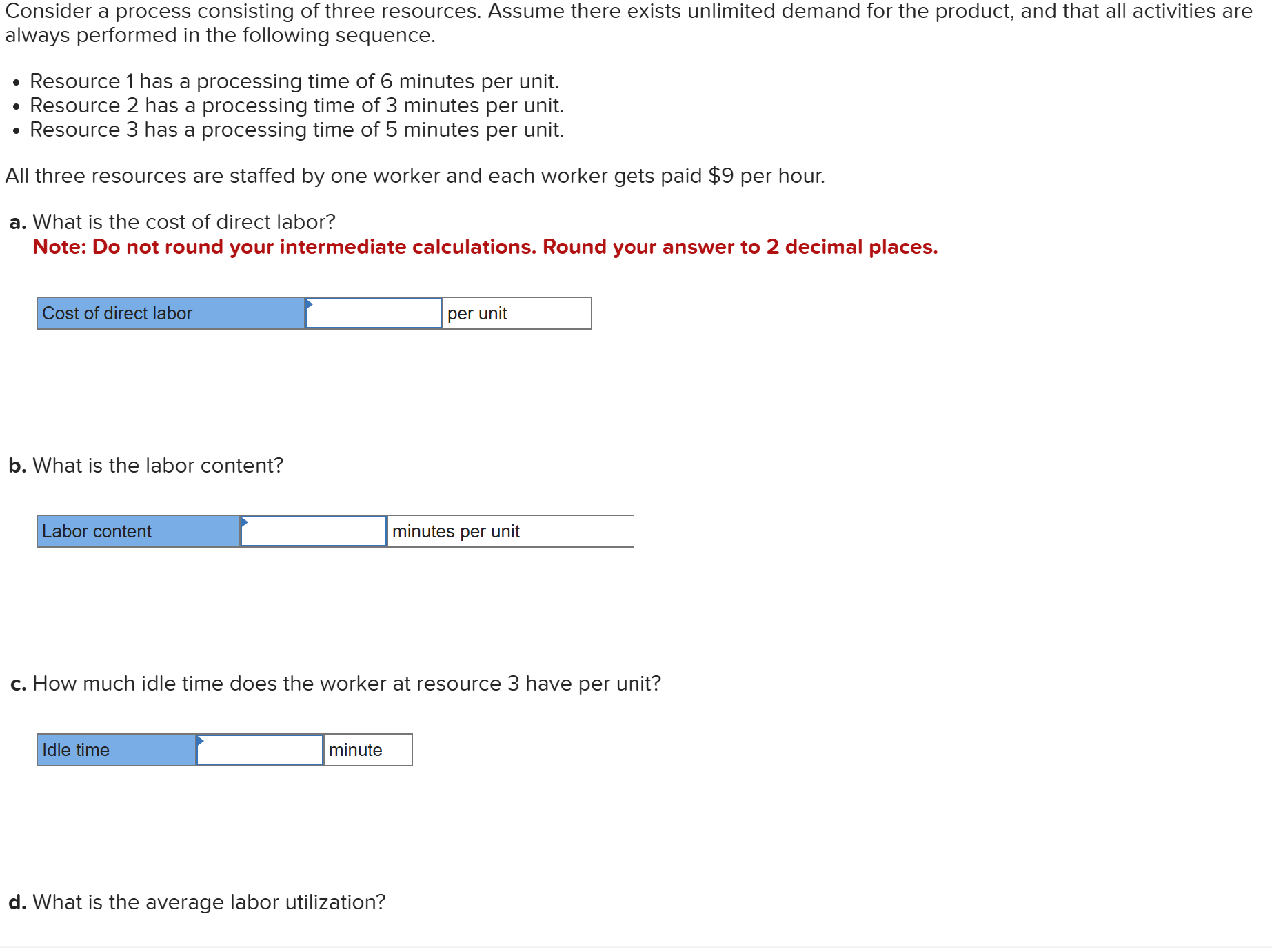 Consider a process consisting of three resources. | Chegg.com