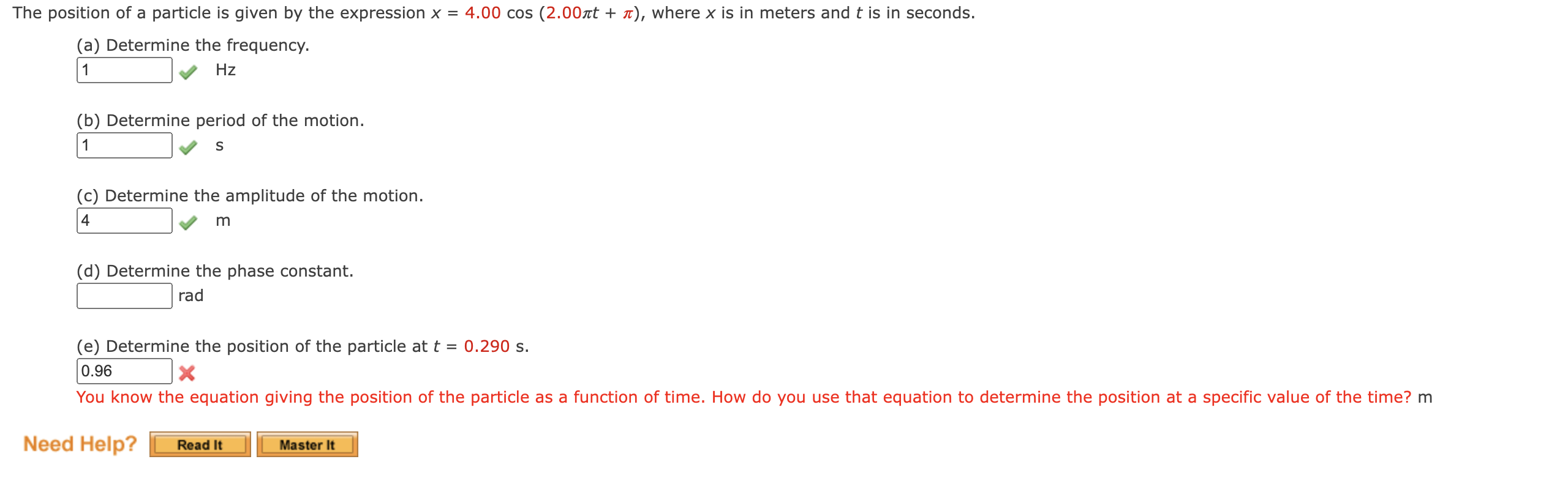 Solved The position of a particle is given by the expression | Chegg.com