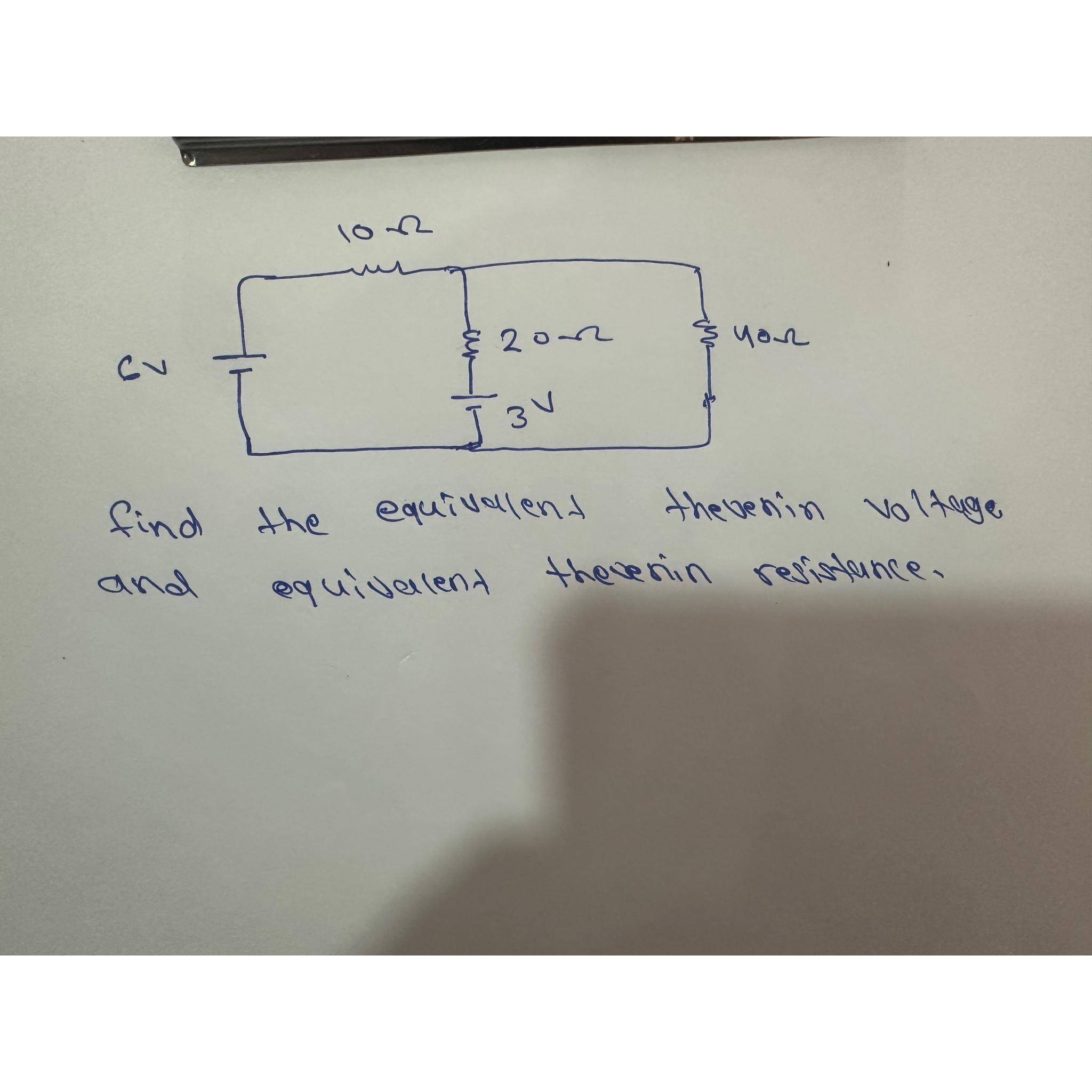 Solved find the equivalent the venin voltage and equivalent | Chegg.com
