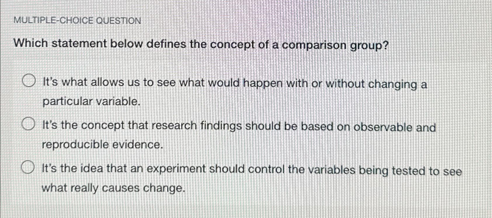 Solved MULTIPLE-CHOICE QUESTIONWhich statement below defines | Chegg.com