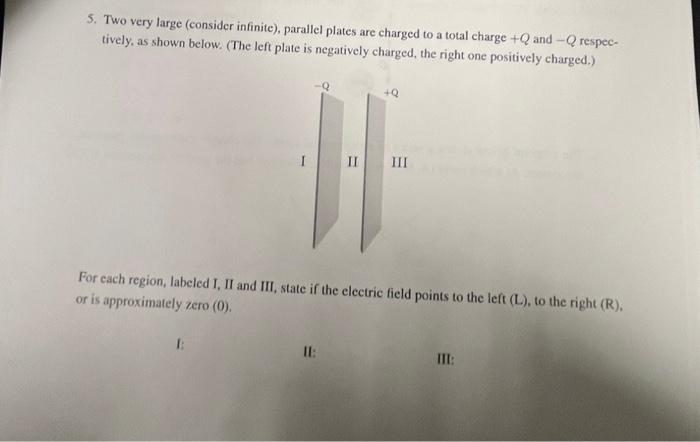 Solved 5. Two very large (consider infinite), parallel | Chegg.com