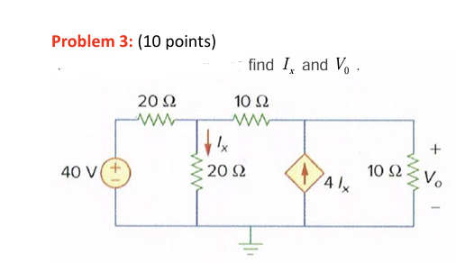 Solved Problem 3: (10 ﻿points)find Ix ﻿and V0. | Chegg.com