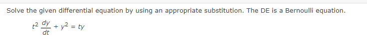 Solved Solve the given differential equation by using an | Chegg.com