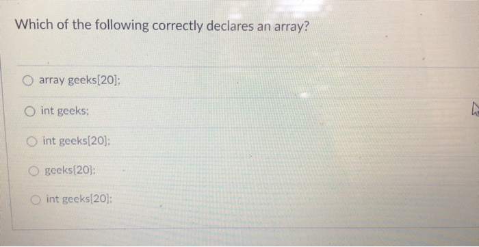 Solved Which Of The Following Correctly Declares An Array 